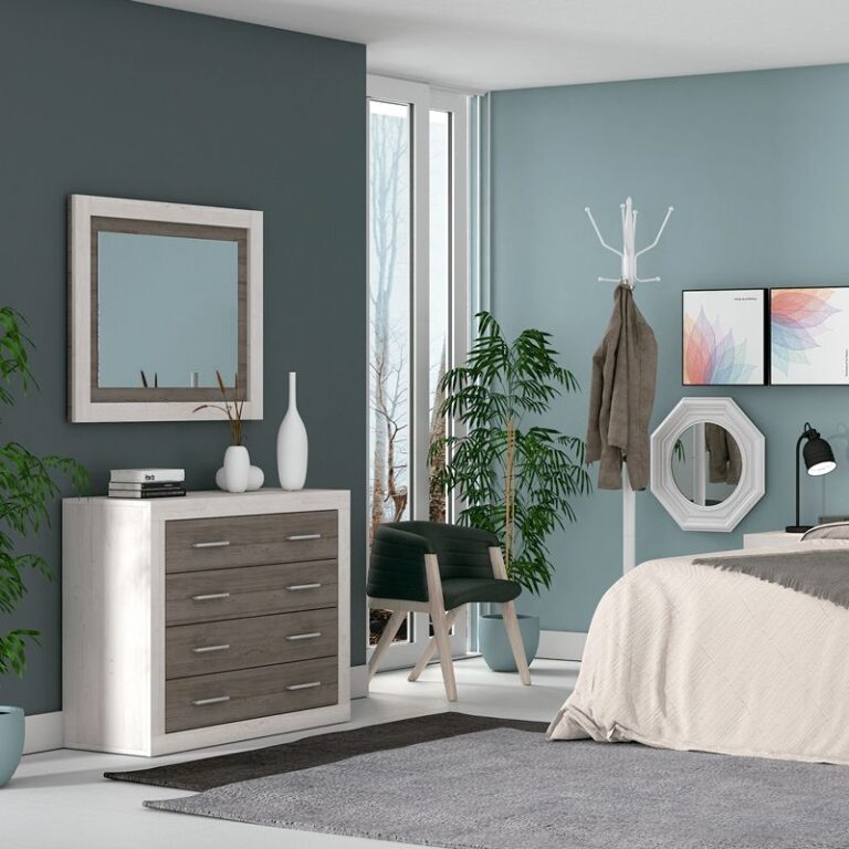 Cómoda 4 cajones Lara Andersen Pino-Gris | Amuéblate Online