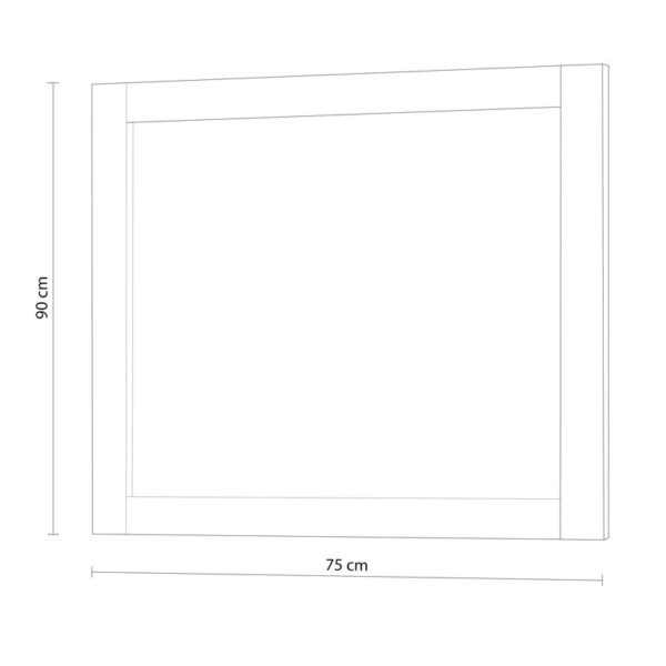 Espejo con marco Lara Andersen Pino-Gris | Amuéblate Online