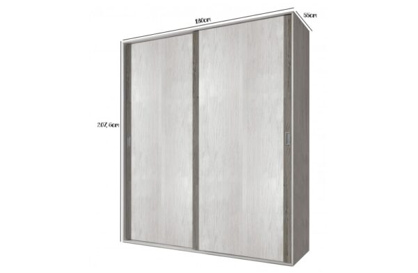 Armario 2 puertas correderas Lara Andersen Pino/Gris | Amuéblate Online