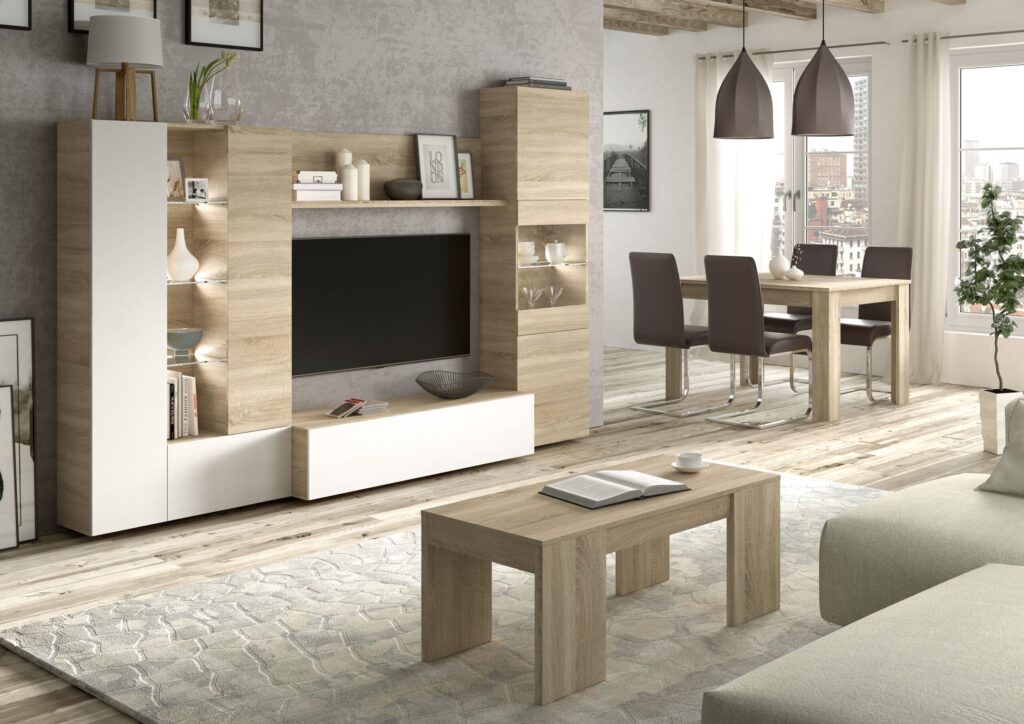 Mesa de comedor extensible Practico - Roble Canadian | Amuéblate Online