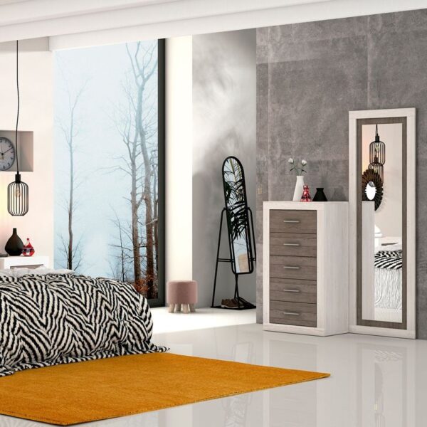 Espejo mural con luna Lara - Andersen Pino y Gris | Amuéblate Online